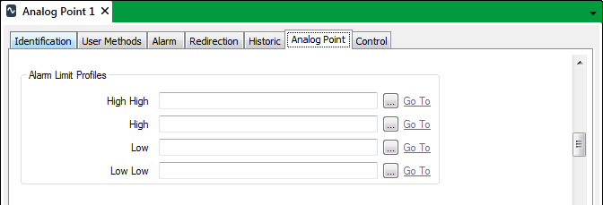 Core Point Configuration Guide Specify Any Alarm Limit Profiles Defining Analog Point Details